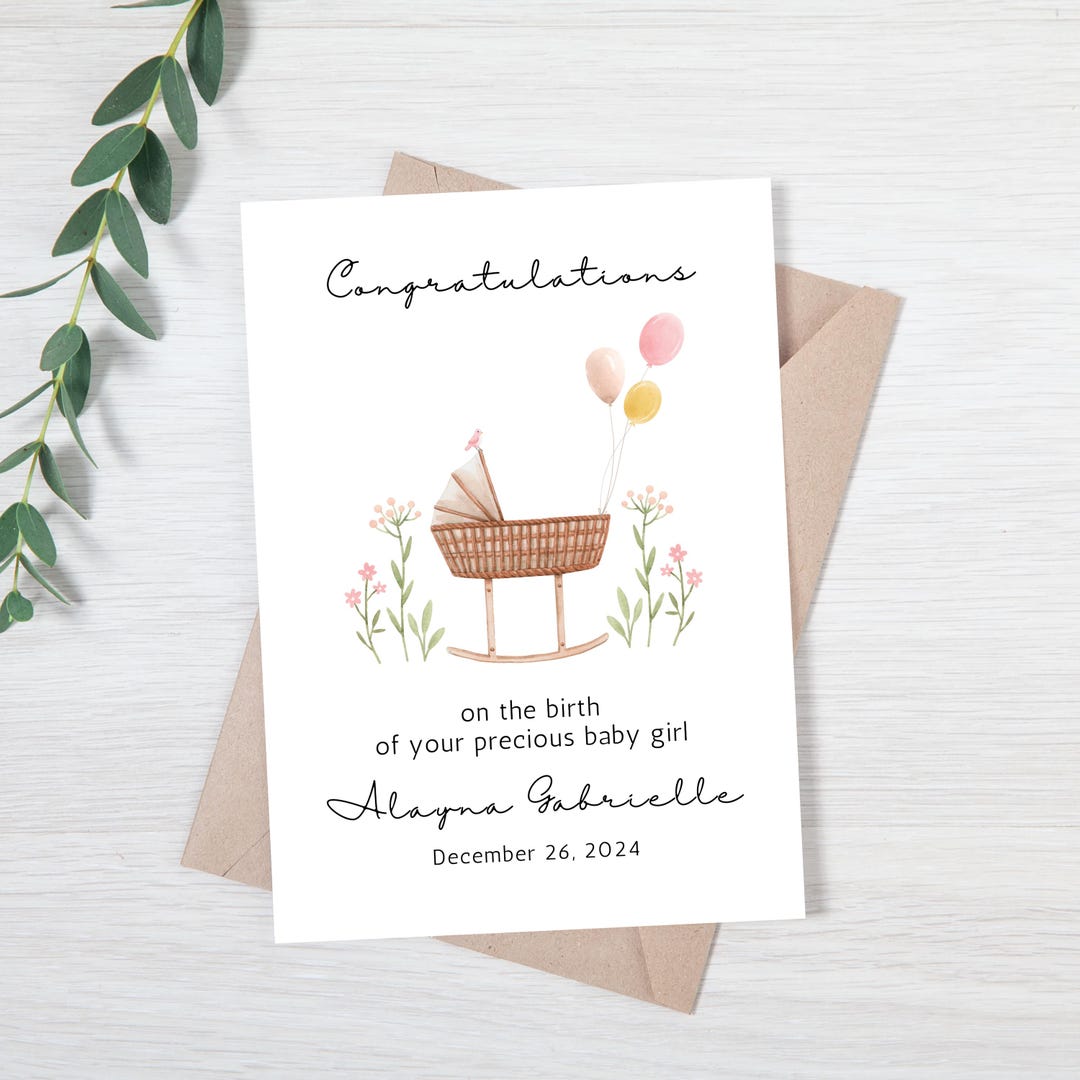 Baby Girl Congratulations Card | Pregnancy Card for Mom to Be | Baby ...