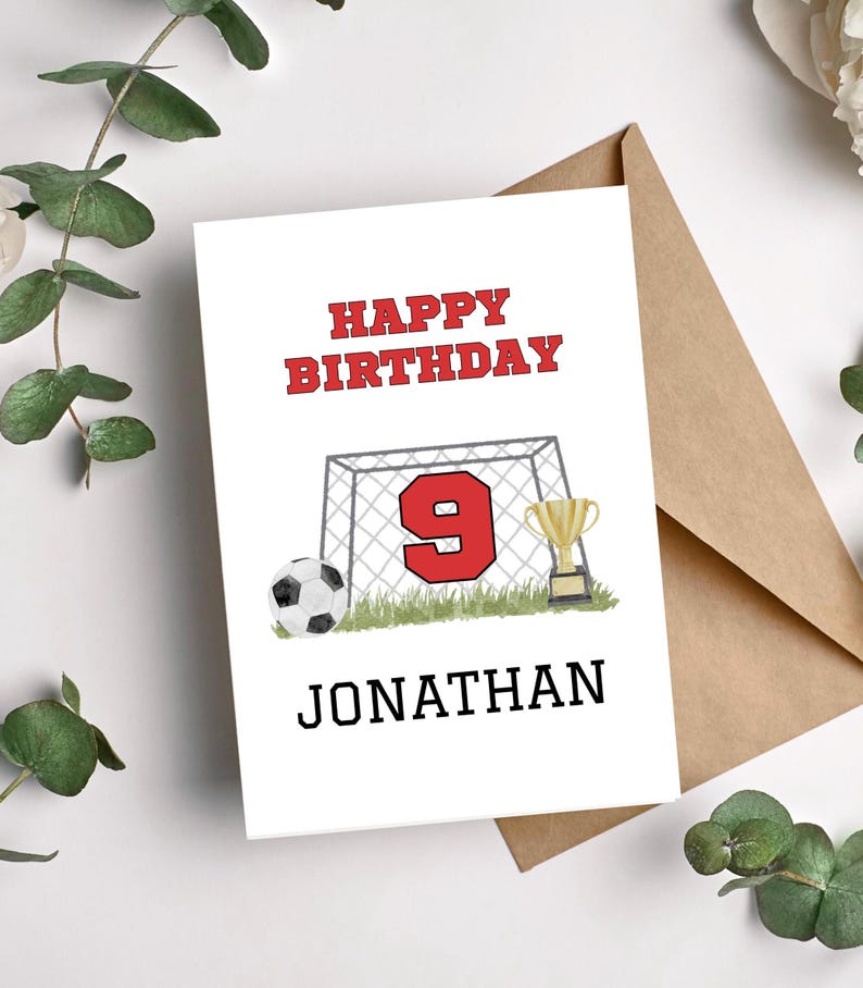 Personalized Soccer Birthday Card | Soccer Birthday Card for Boy ...