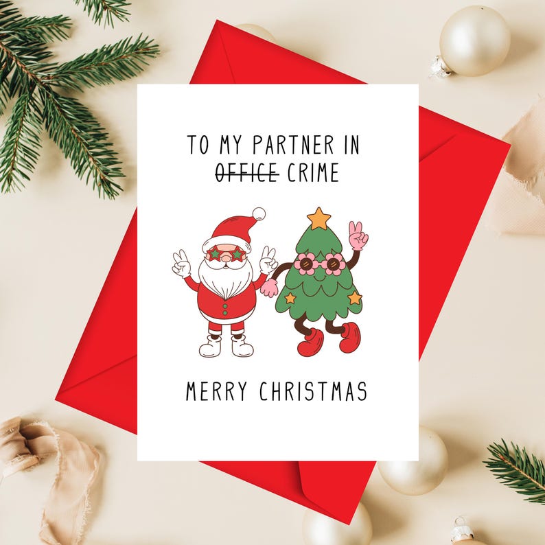 Christmas Card for Work Bestie | Christmas Card for Co-worker | Funny ...