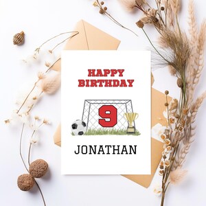 Personalized Soccer Birthday Card | Soccer Birthday Card for Boy ...