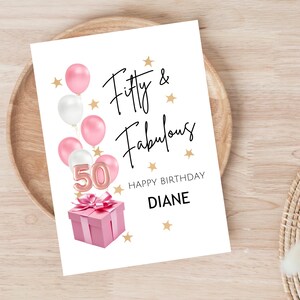 Personalized 50th Birthday | 50th Birthday Card for Friend | 50th ...