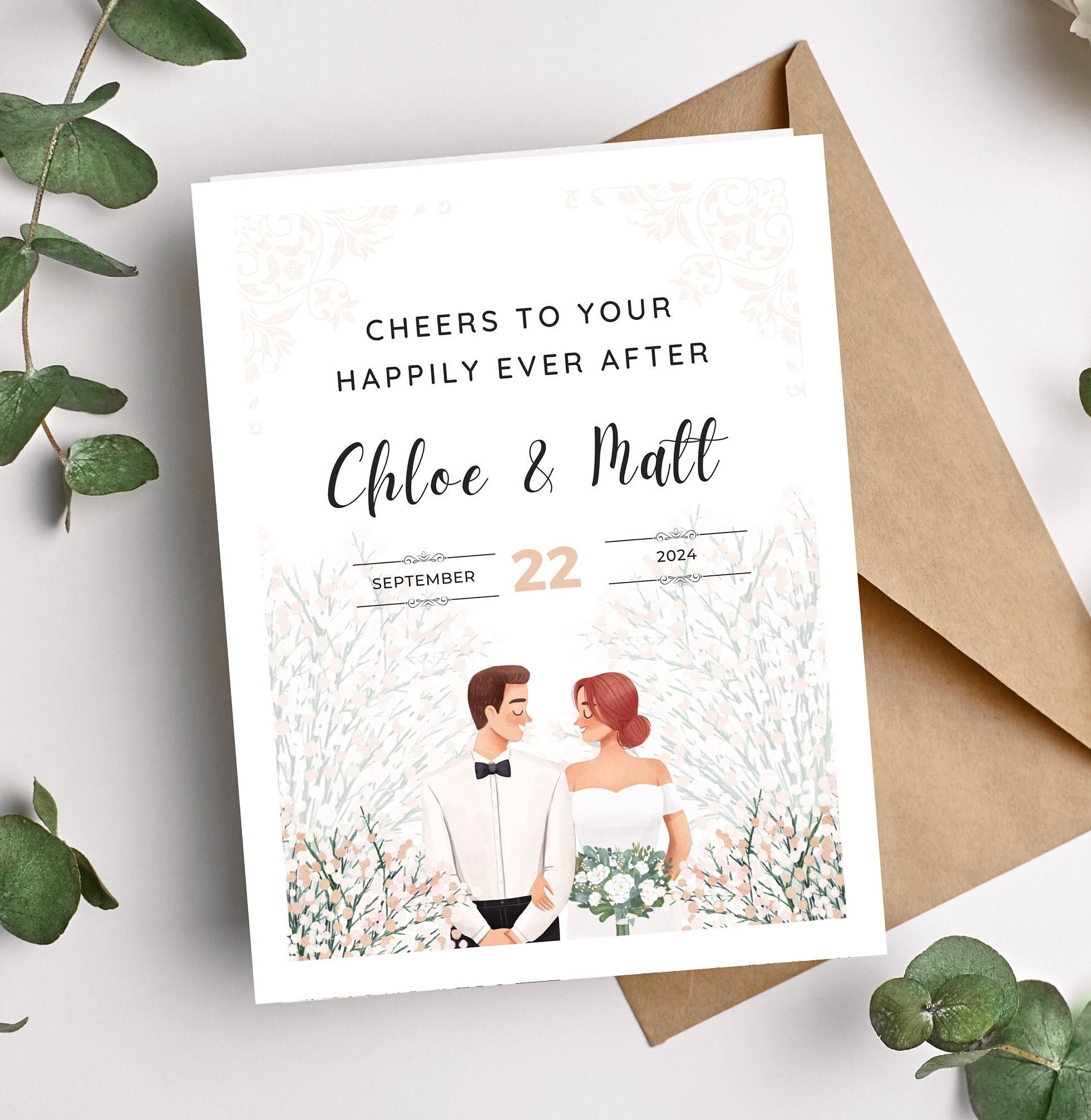 Personalized Wedding Card Card for Newlywed Couple Congrats on Your ...