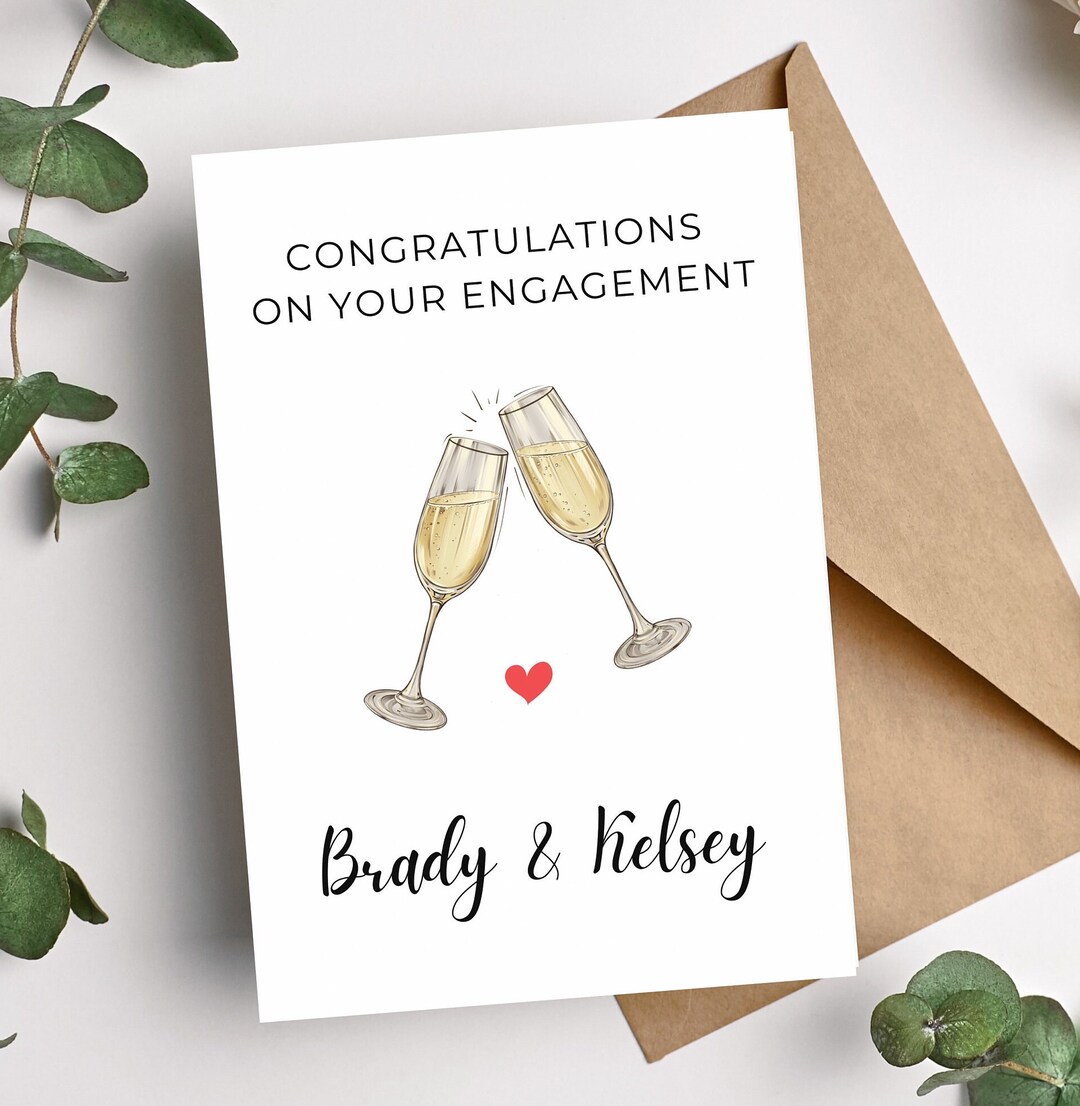 Personalized Engagement Card Congratulations on Engagement Card ...