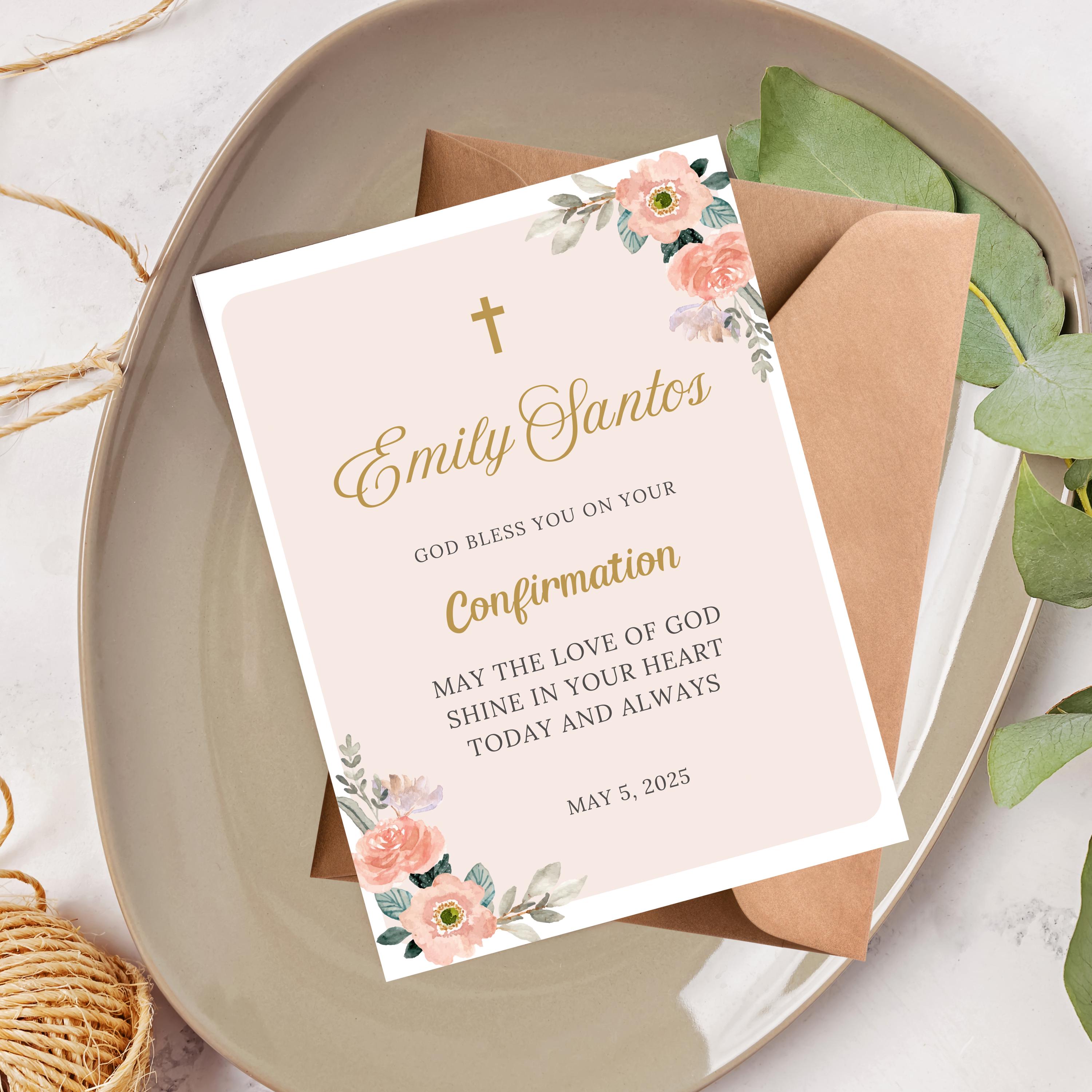 Confirmation Congratulations Card Personalized Confirmarion Card ...