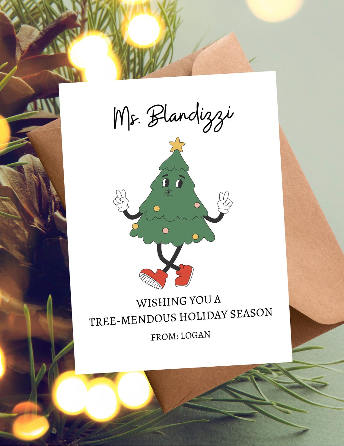 Happy Holidays Card for Teacher | Holiday Greeting Card for Teacher ...