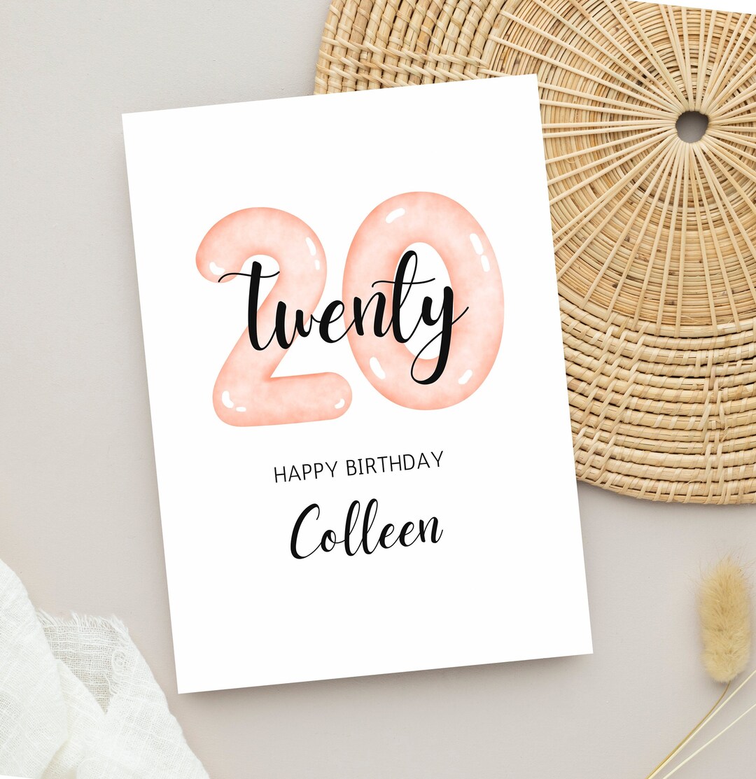Personalized 20th Birthday 20th Birthday Card for Friend - Etsy