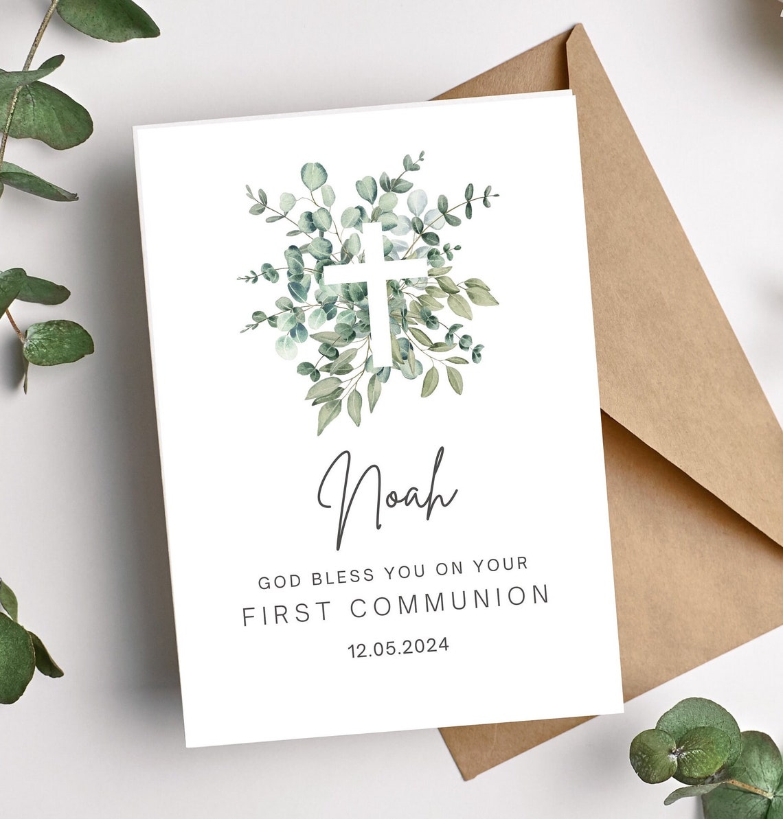 First Communion Congratulations Card Personalized First Communion Card ...