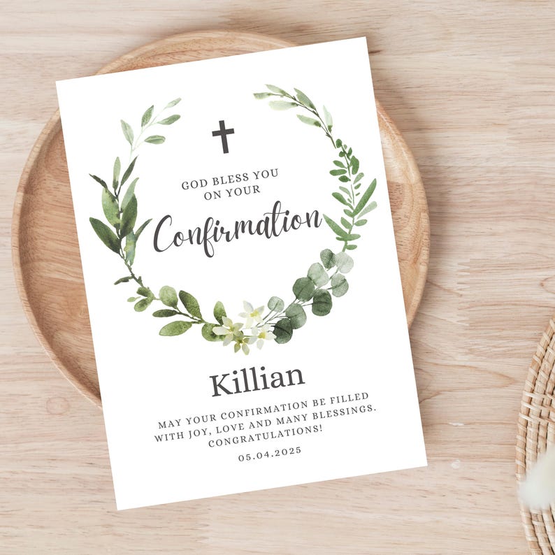 Confirmation Congratulations Card | Personalized Confirmarion Card ...