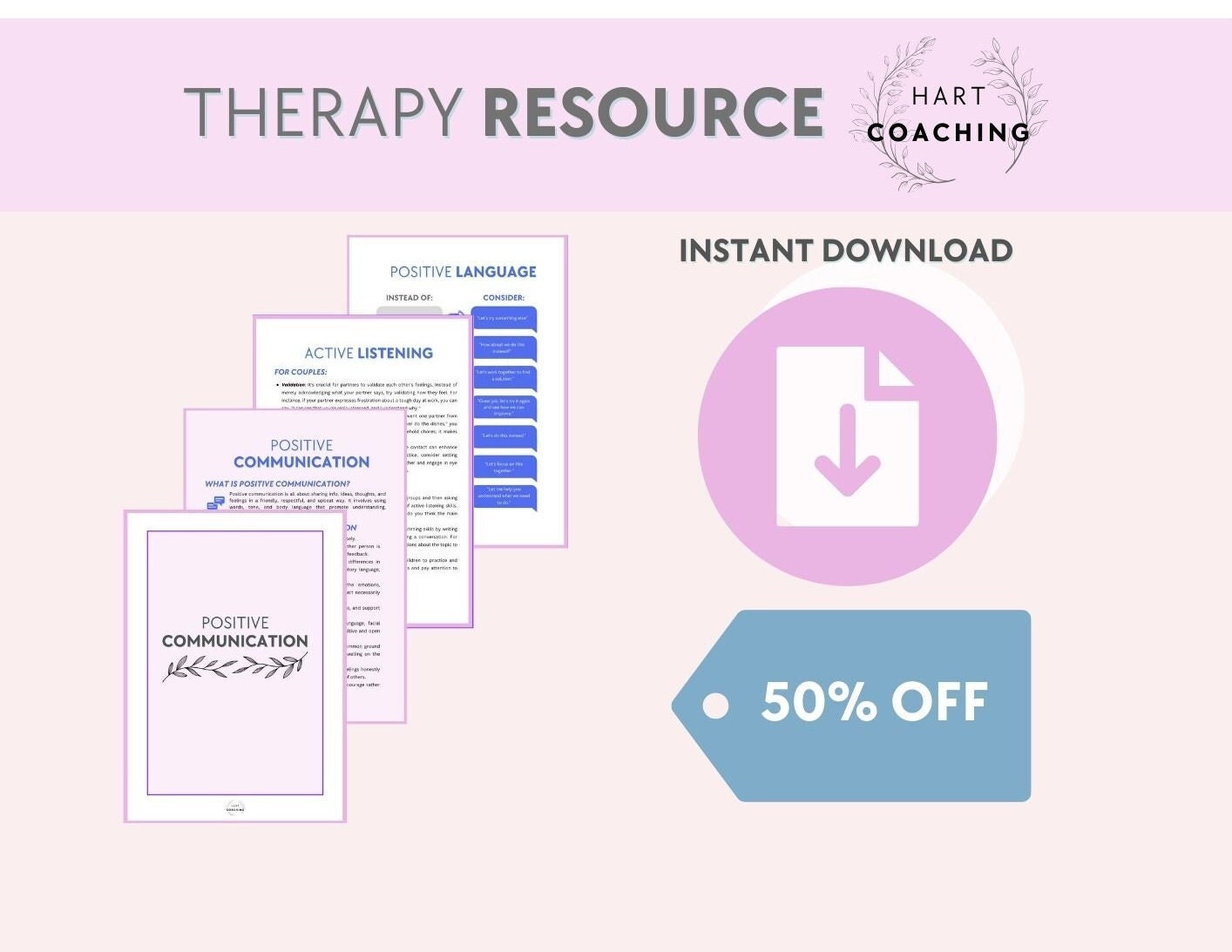 Printable Positive Communication Worksheet, Therapy Resource, Conflict ...