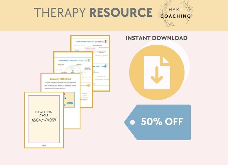 Downloadable Escalation Cycle Therapy Worksheet, Stages of Escalation ...