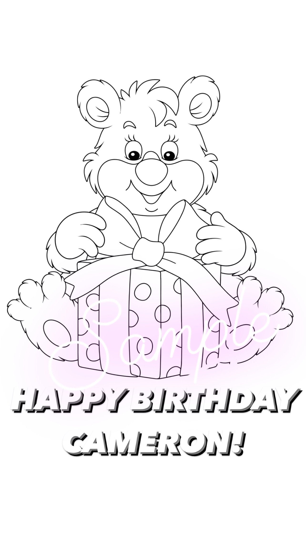 Custom Birthday Coloring Page - Etsy