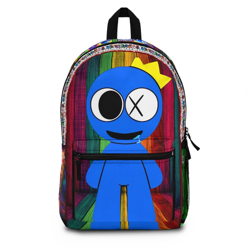 Rainbow Friends Backpack, Kids Customized Backpack, Blue Rainbow ...