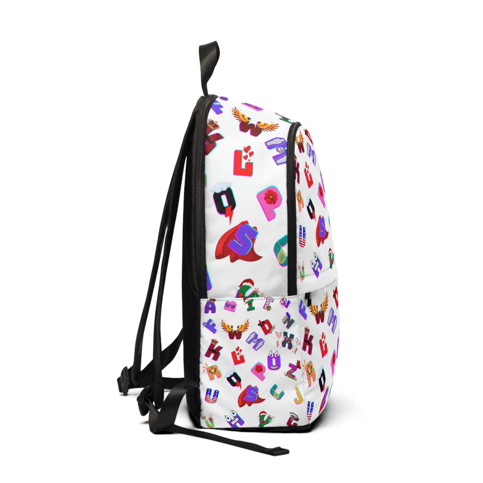 Unisex Fabric Backpack, Kids Alphabet Backpack, Custom School Backpack ...