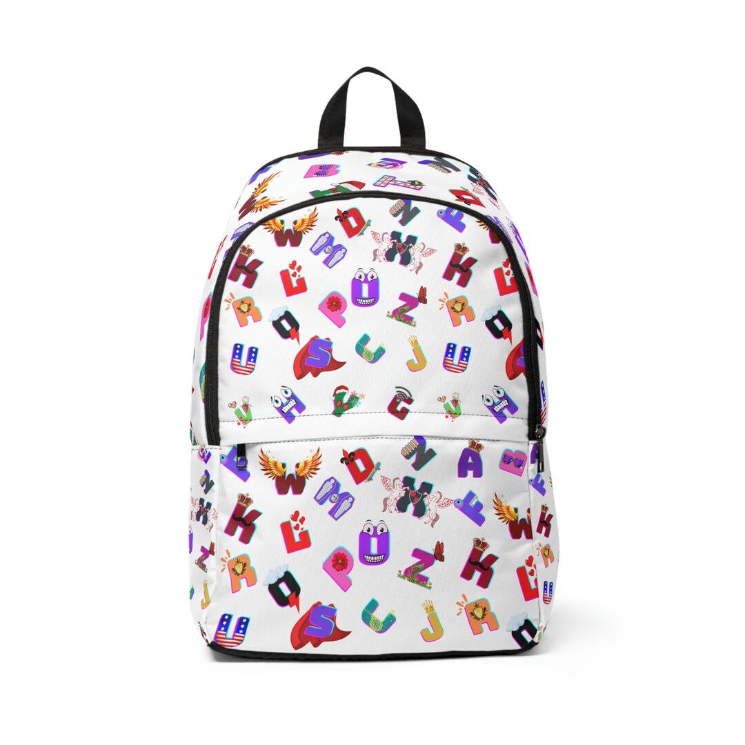Unisex Fabric Backpack, Kids Alphabet Backpack, Custom School Backpack ...