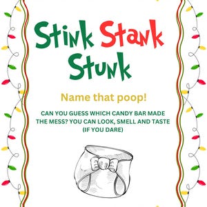 Grinch & Whoville Baby Shower Game - ‘stink Stank Stunk’ Guess the Poop ...