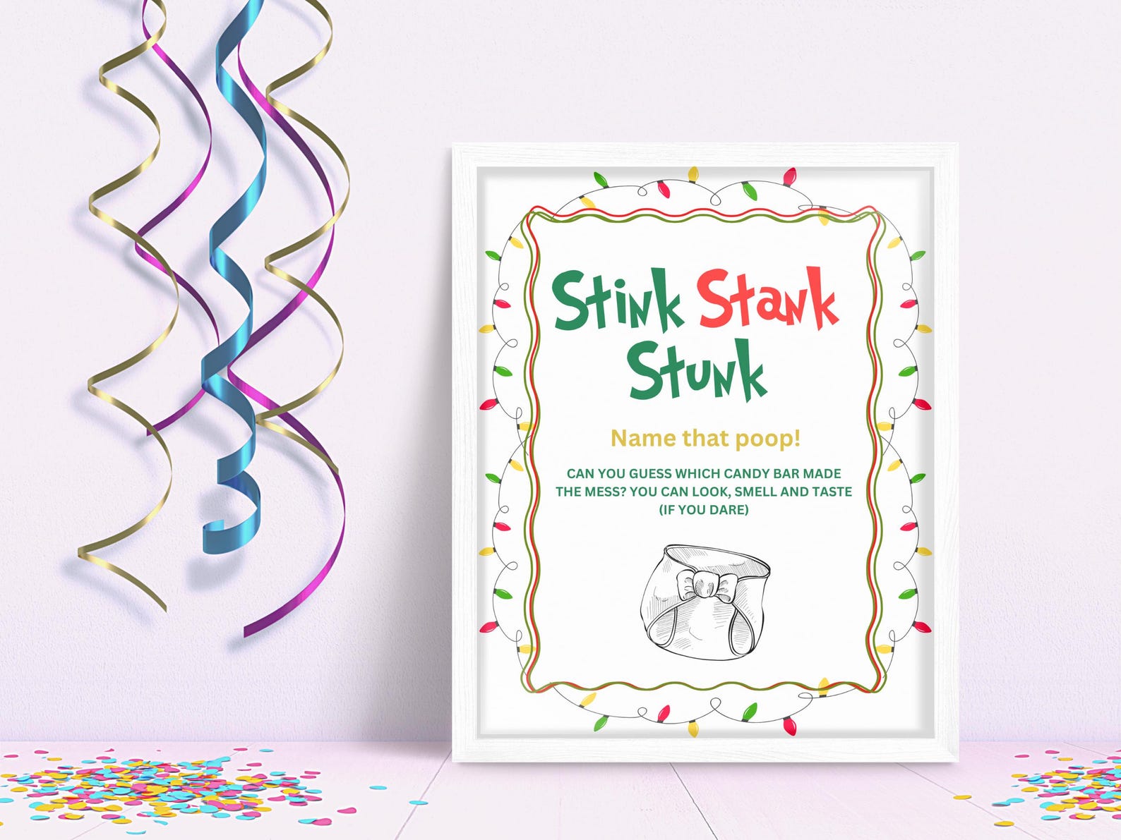 Grinch & Whoville Baby Shower Game stink Stank Stunk Guess the Poop ...