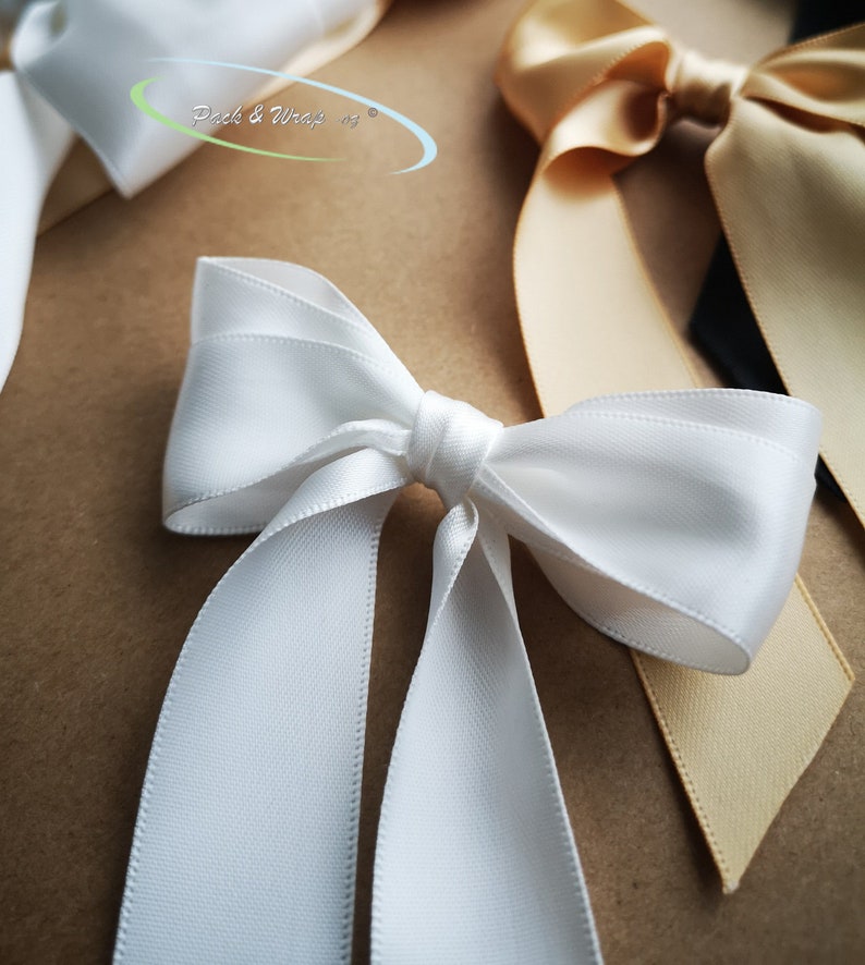 Satin Ribbon Bows: Pre-tied Double Bow With Ties, Gift Wrapping - Etsy