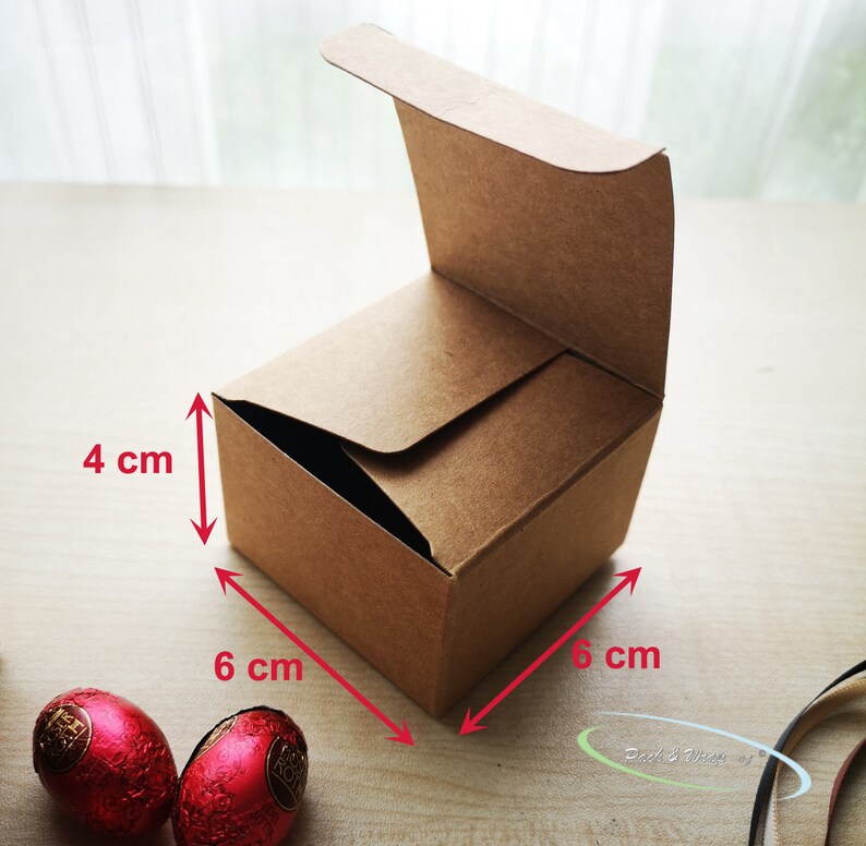 Small Kraft Cardboard Gift Boxes With Satin Ribbon Ties Rustic Brown ...