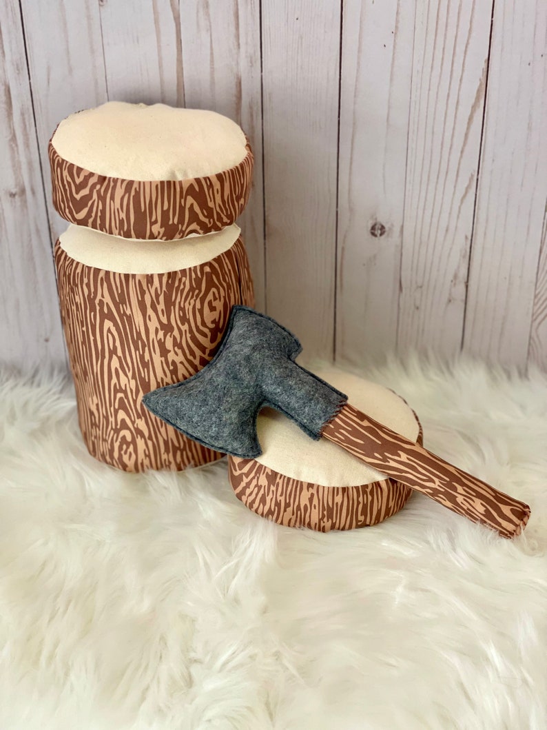 Lumberjack Soft Play Set: Toy Axe & Log Slice Cushions - Etsy Canada