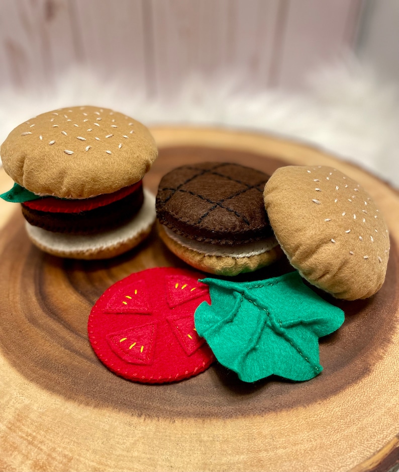 Hamburger - Felt Food for Pretend Play - Etsy