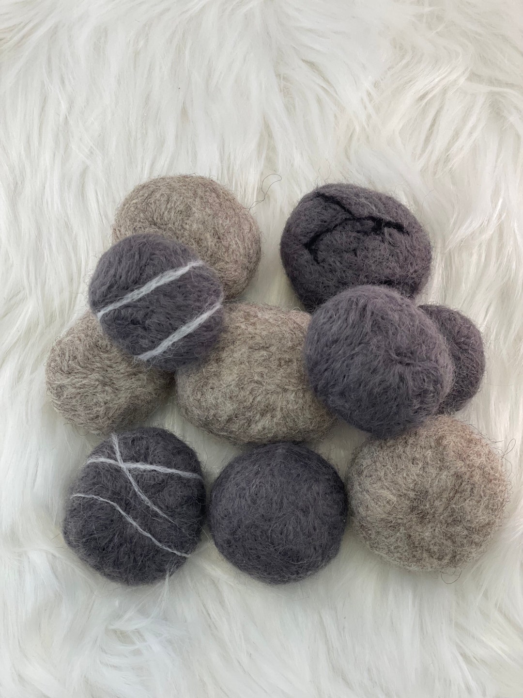 Felted Wool Rocks set of 10 - Etsy