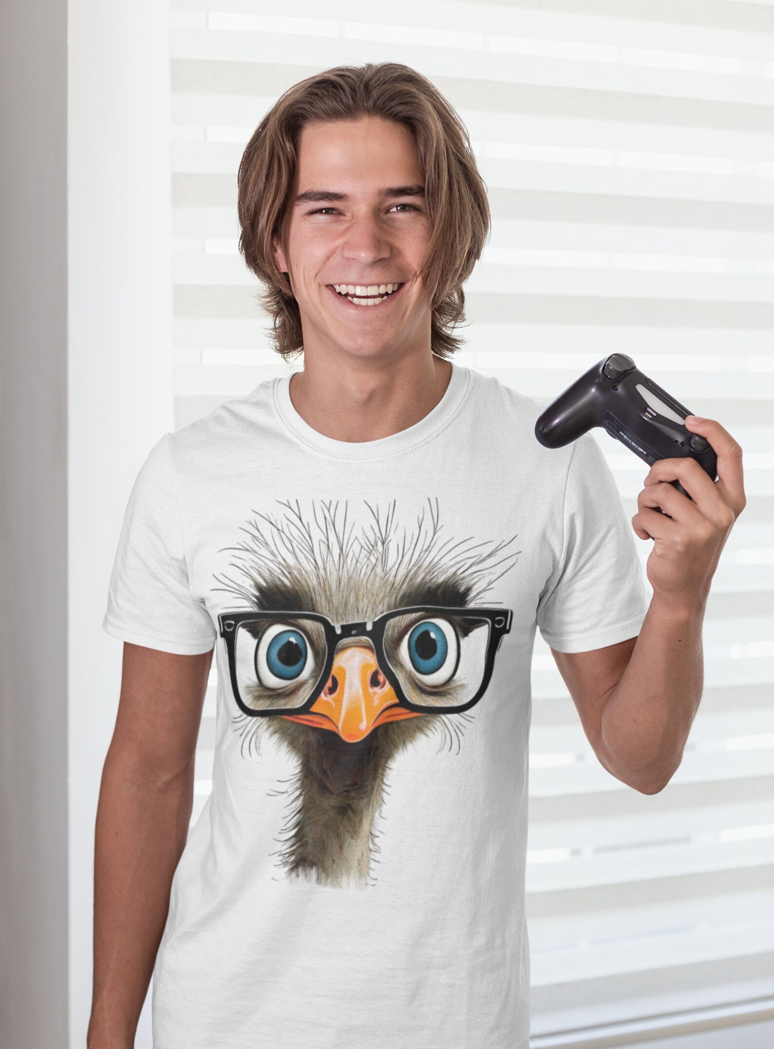 Funny Geek Ostrich PNG Sublimation Design Nerd Bird With Glasses for ...