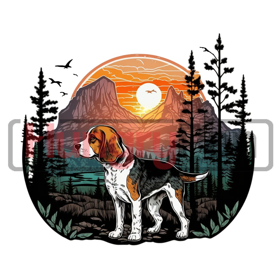 Beagle PNG Printable Sublimation Design or Clipart - Mixed With Nature ...
