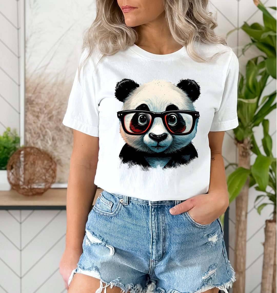 Geek Nerd PANDA PNG Sublimation Design Cute and Funny Nerd PANDA Shirt ...