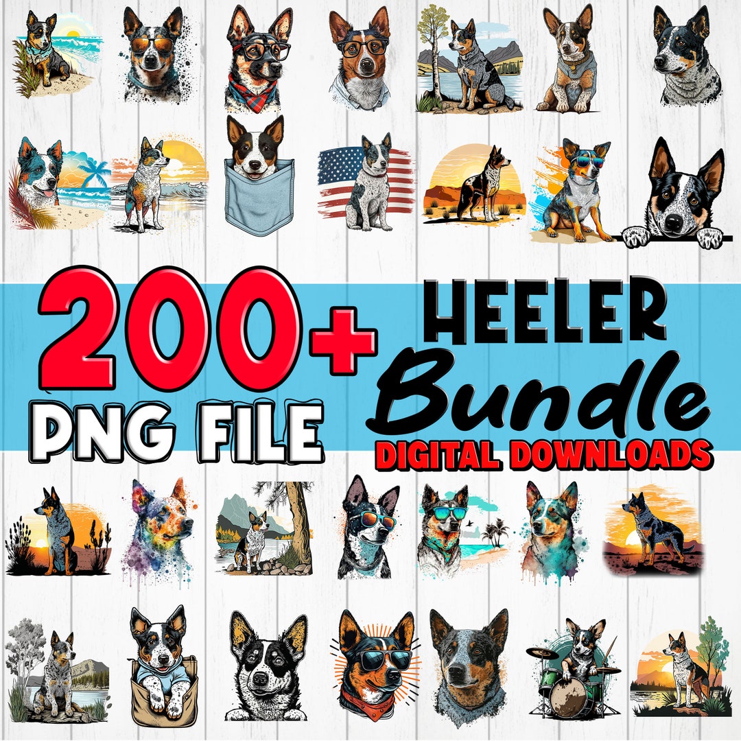 HEELER PNG Bundle Sublimation Design Printable High Quality Instant ...