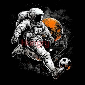 Astronaut Soccer PNG Sublimation Design Funny Astronaut Playing Soccer ...