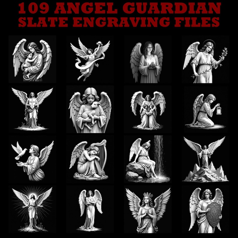 Slate Engraving Files Angel Guardian Engraving Bundle for Coaster ...