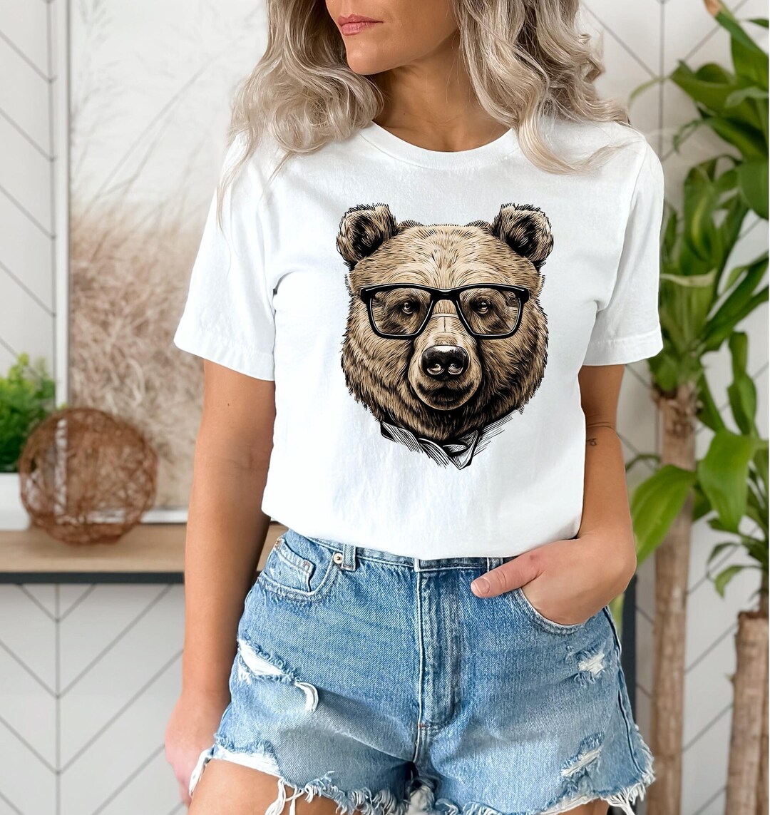Geek Nerd Bear PNG Sublimation Design Cute and Funny Nerd - Etsy
