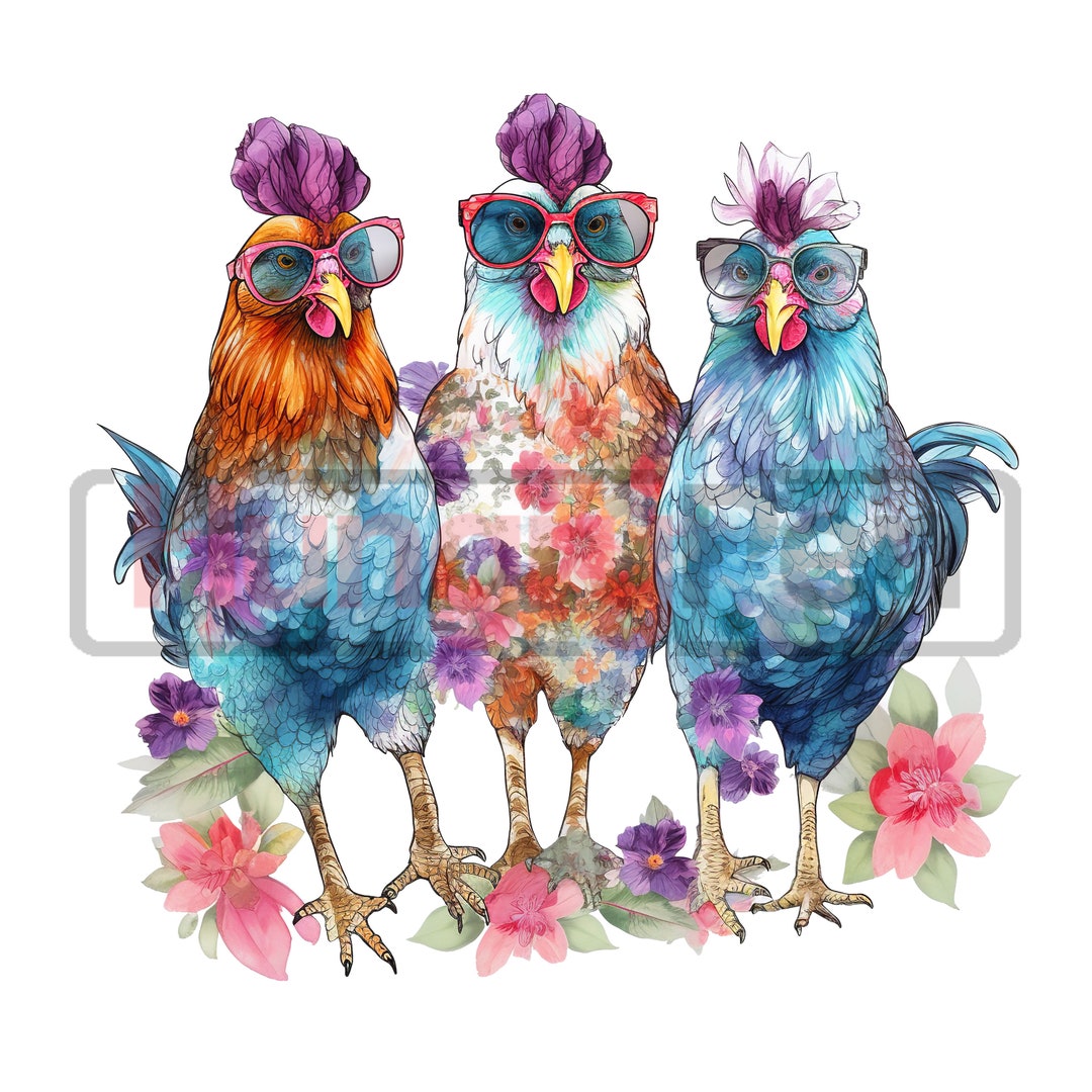 Chicken PNG Sublimation Design Printable Chickens Mixed With - Etsy