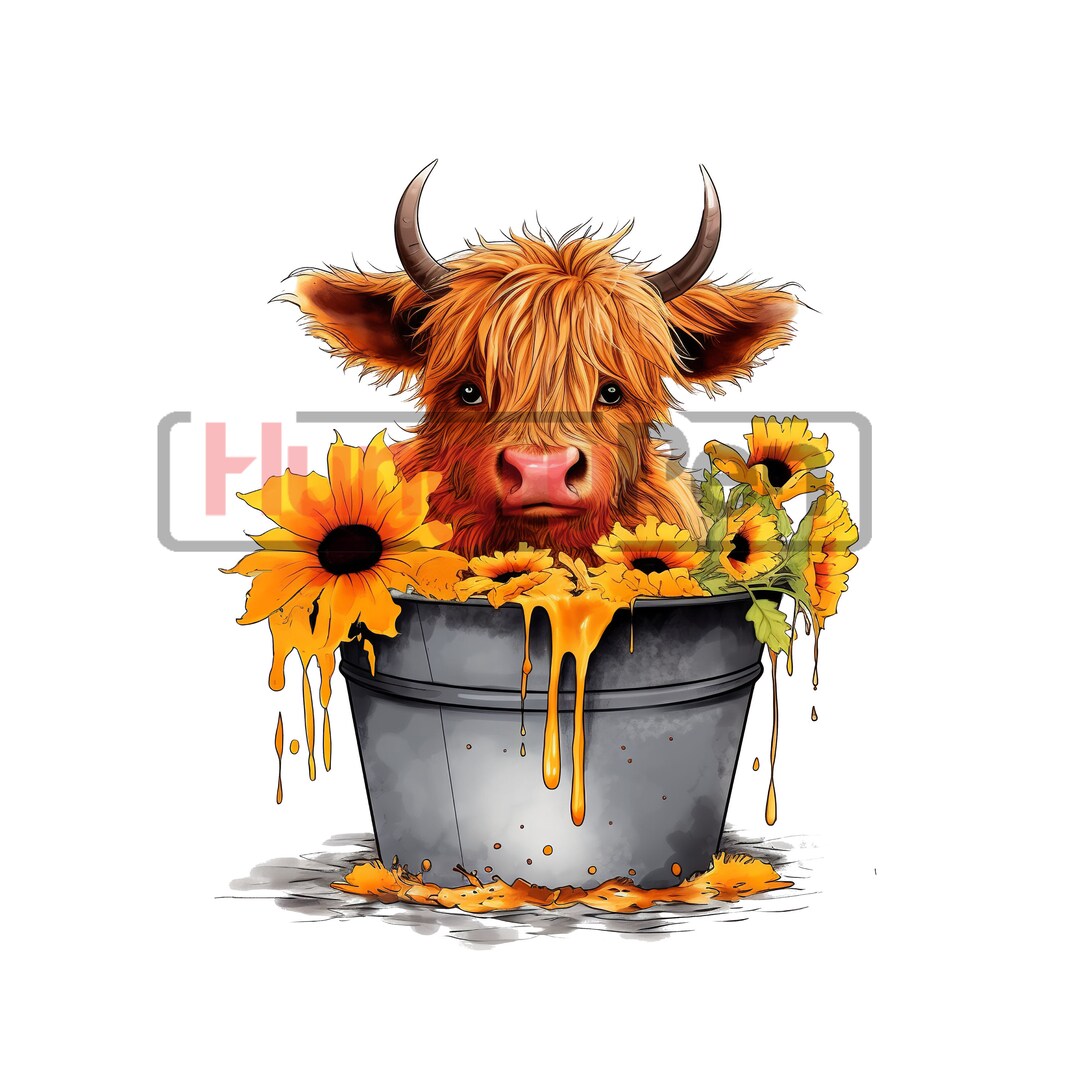 Highland Cattle Cow PNG Printable Quality Sublimation Design - Etsy