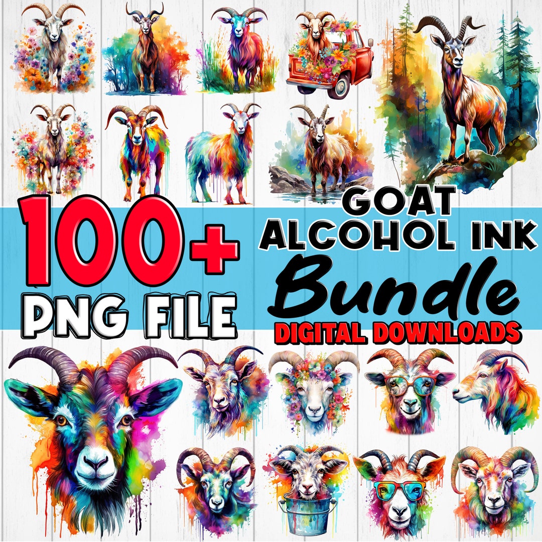 Goat Alcohol Ink PNG Bundle Sublimation Design Printable High - Etsy