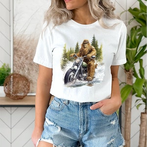 Bigfoot or Sasquatch PNG Sublimation Design - Riding Classic Motorcycle ...