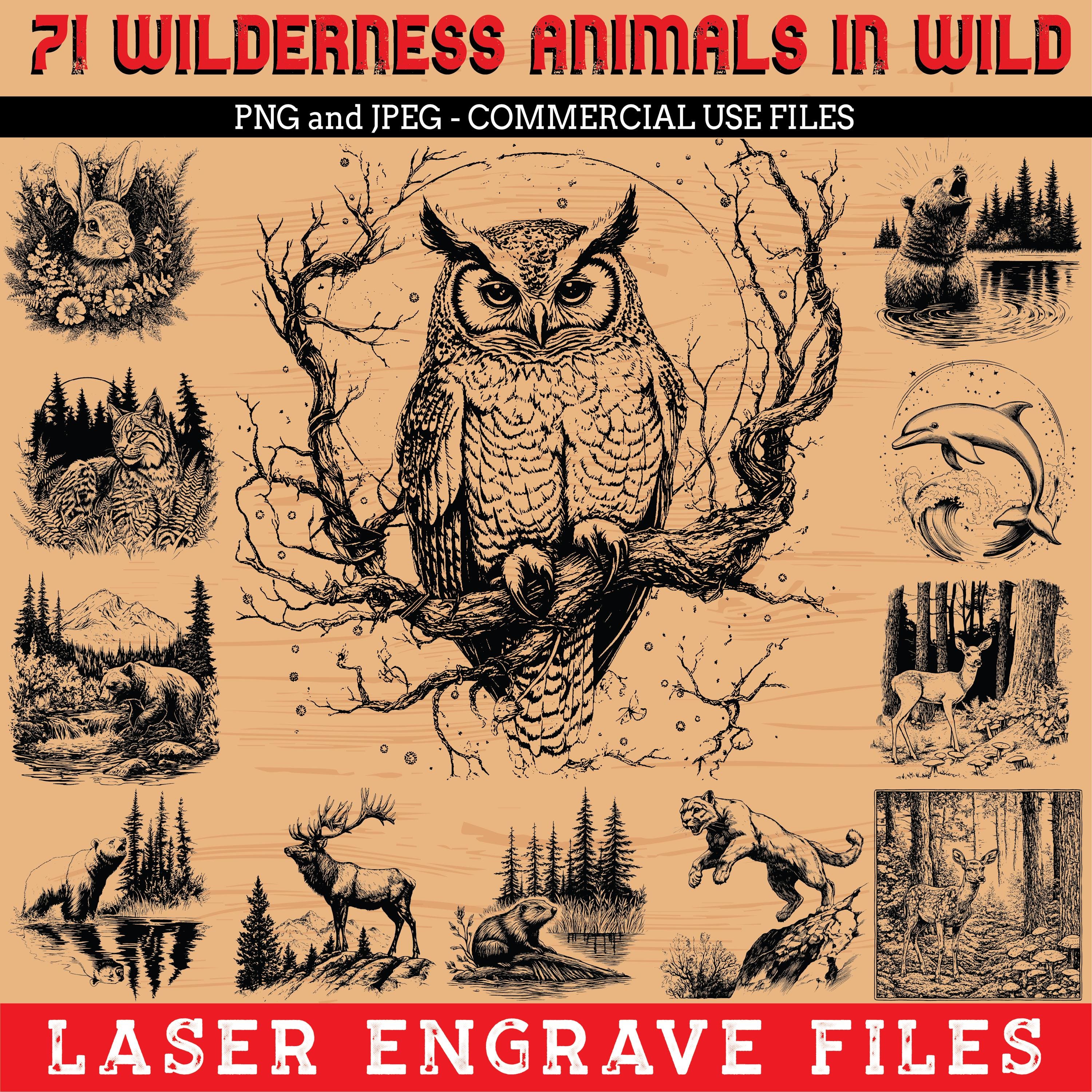Laser Engraving Files Wilderness Animal in Wild Bundle | Wildlife ...