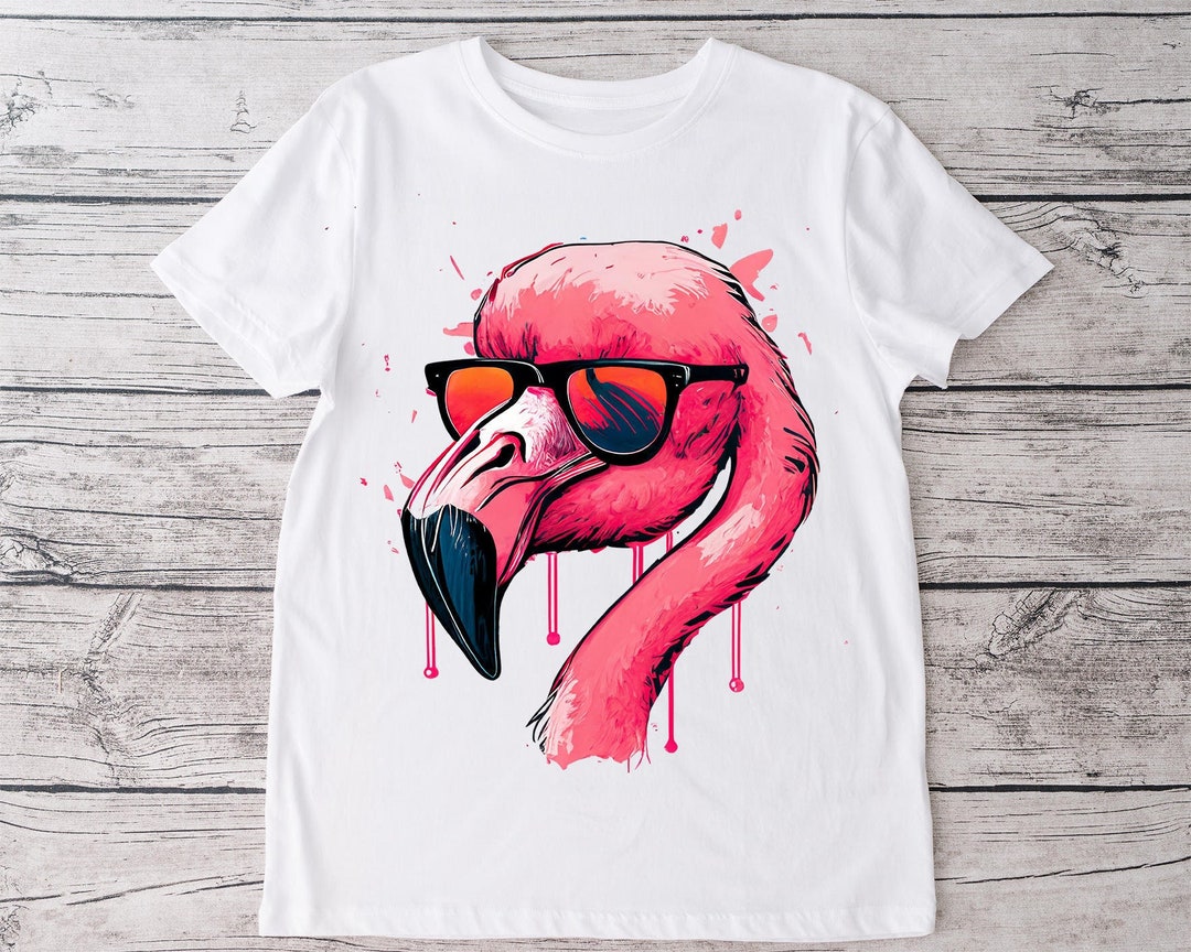 Pink Flamingo Sublimation PNG Cool Flamingo Theme Wearing Sunglass ...