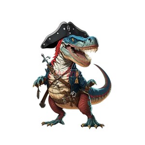 T-rex Dinosaur PIRATE Cool Drawing Illustration PNG Sublimation Design ...
