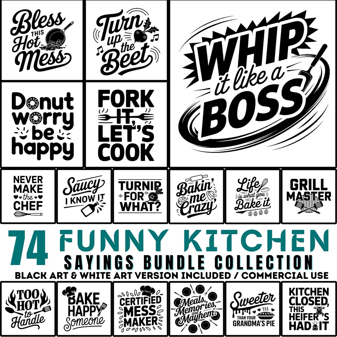 Slate Engrave Files Funny Kitchen Sayings Bundle Png & Jpeg Laser Ready ...