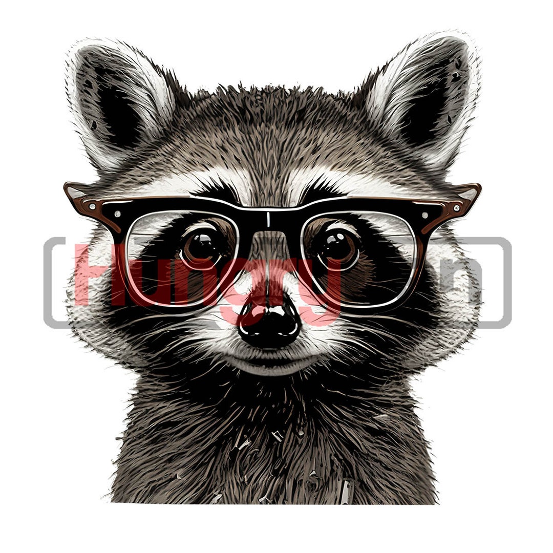 Raccoon PNG Sublimation Design or Clipart Nerd Woodland - Etsy