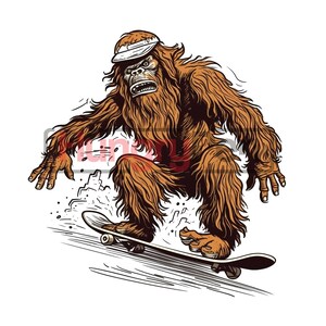 Bigfoot PNG Printable High Quality Sublimation Design Skateboarding Art ...