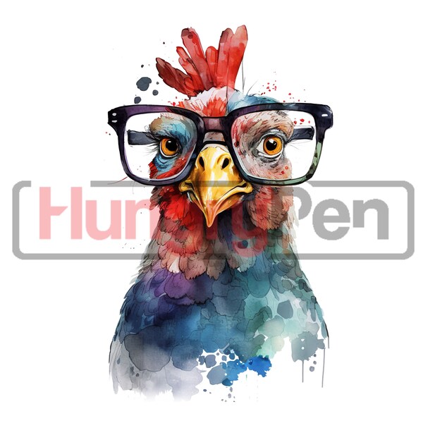Nerd Chicken Png - Etsy
