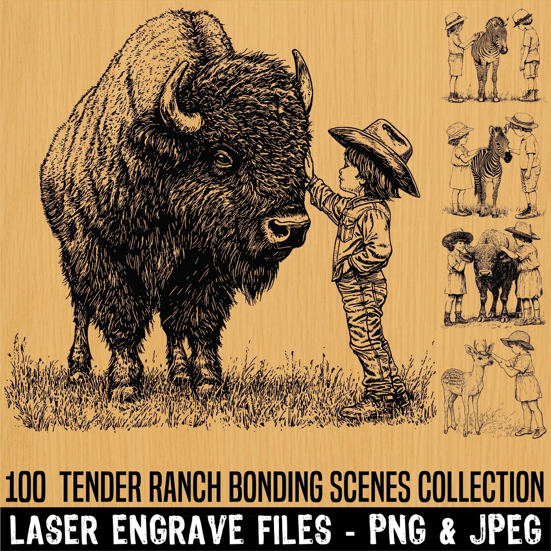 Laser Engraving Files Tender Ranch Bonding Scenes Collection Bundle ...