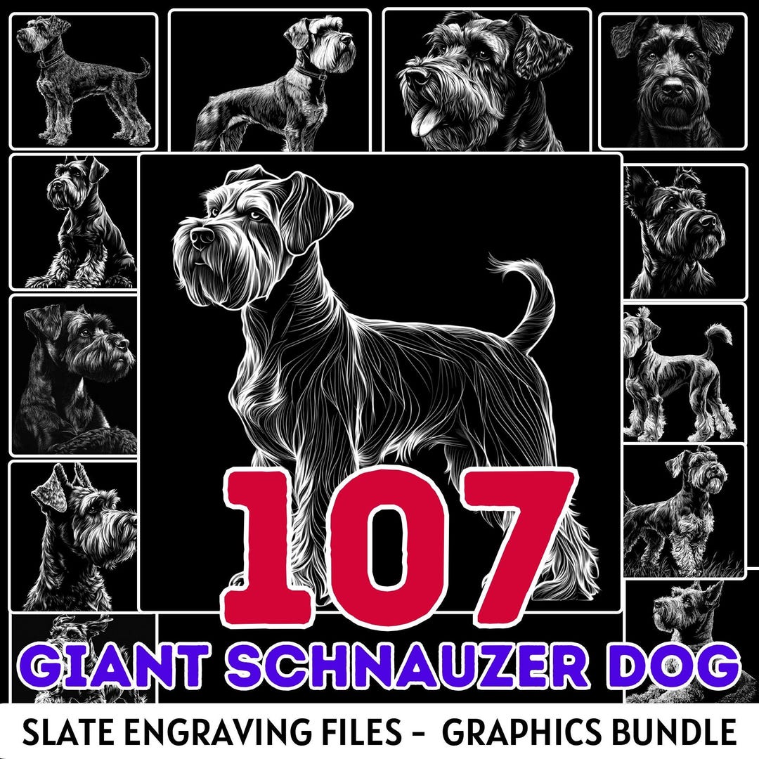 Slate Engrave Files Giant Schnauzer Dog - Detailed Engraving, Laser ...