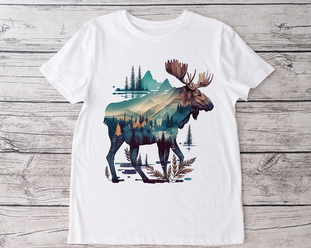 Moose PNG Sublimation Design Moose Nature Art Shirt, Mugs Sublimation ...