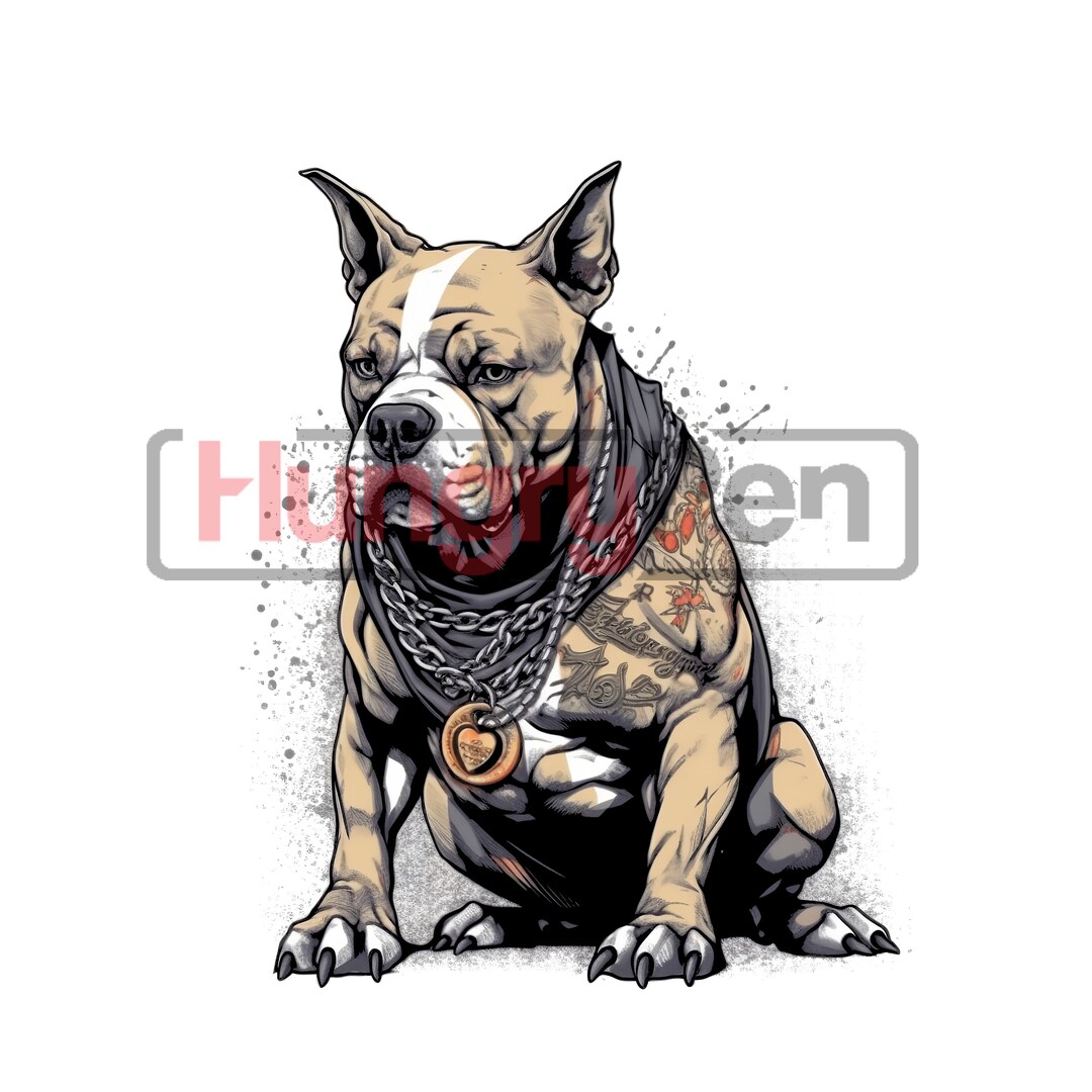 PNG Sublimation Design for American Bully Theme Gangster - Etsy