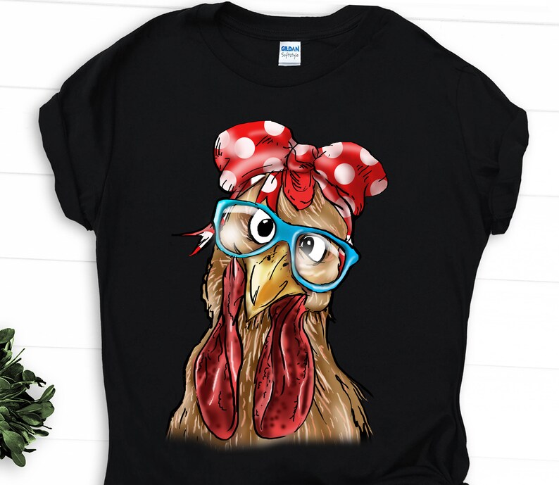 Funny Nerd Farm Chicken PNG Sublimation Design Featuring Cute Chicken ...