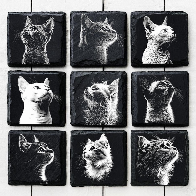 Slate Engrave Files Cats Portrait - All Breeds, Laser Ready PNG ...
