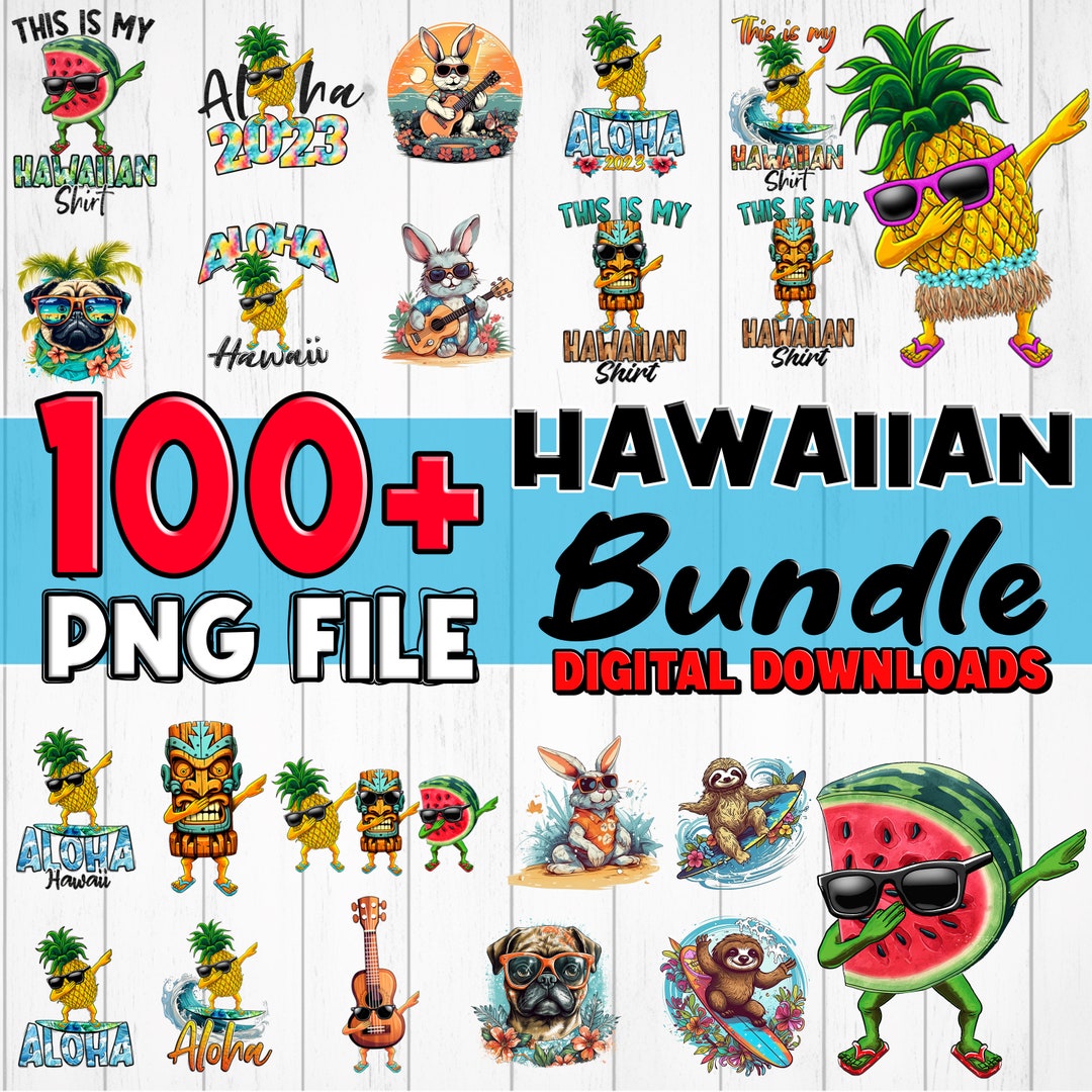 Hawaiian PNG Bundle Sublimation Printable Sublimation Designs Downloads ...
